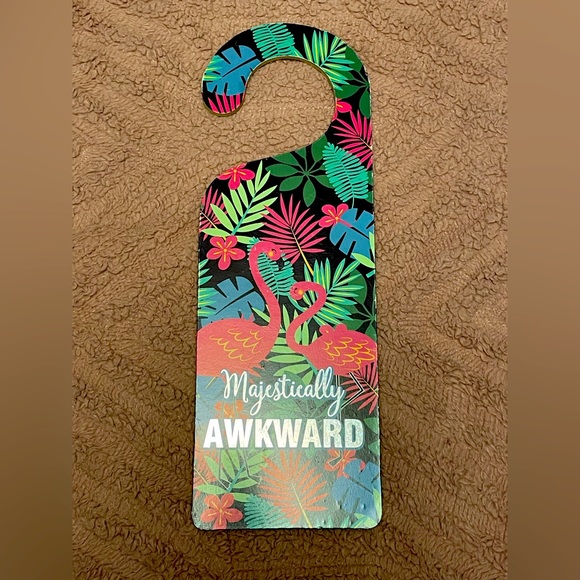 Wall Decor | Majestically Awkward Flamingo Door Hanger | Poshmark